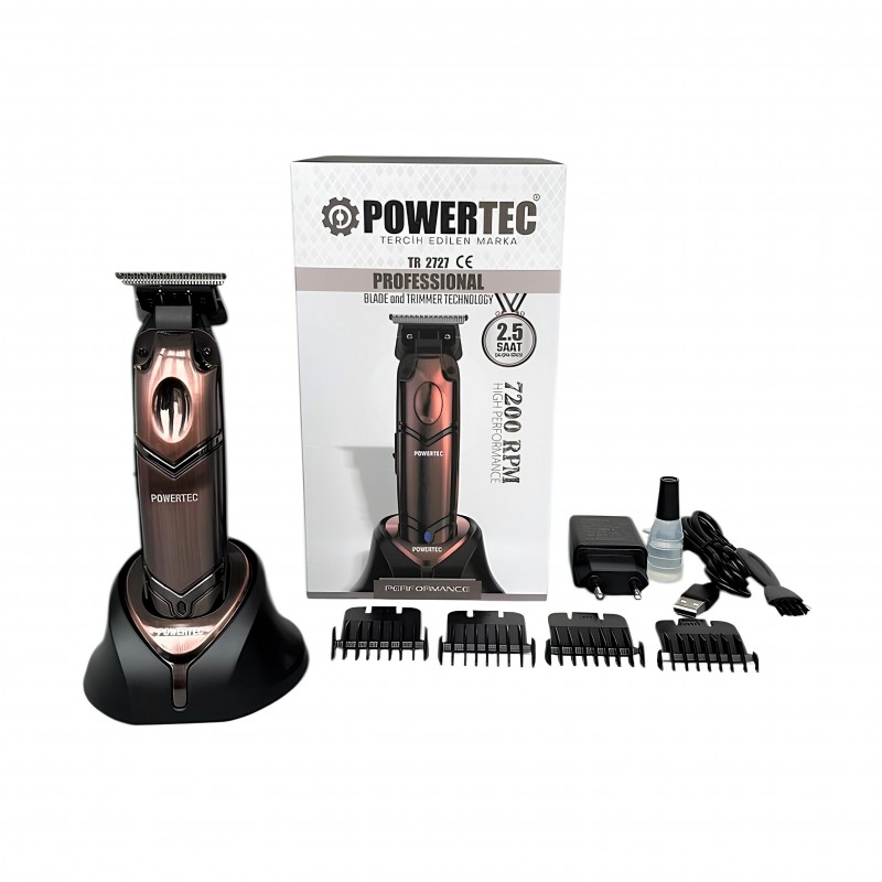 Powertec 2727 Şarjlı Tıraş Makinesi | Sessiz ve Güçlü Saç Sakal Kesimi ...